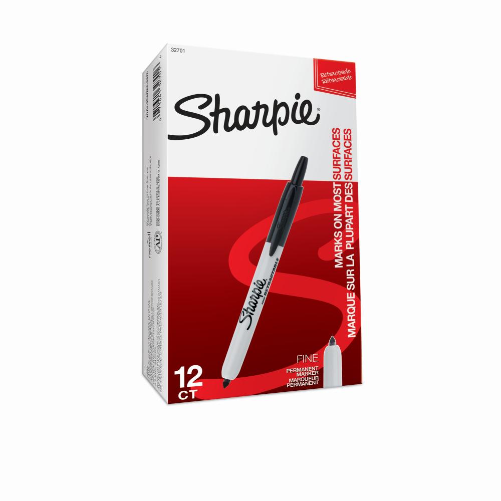 Sharpie Retractable Black Pens (Box of 12) - Dymo Label Printers from ...